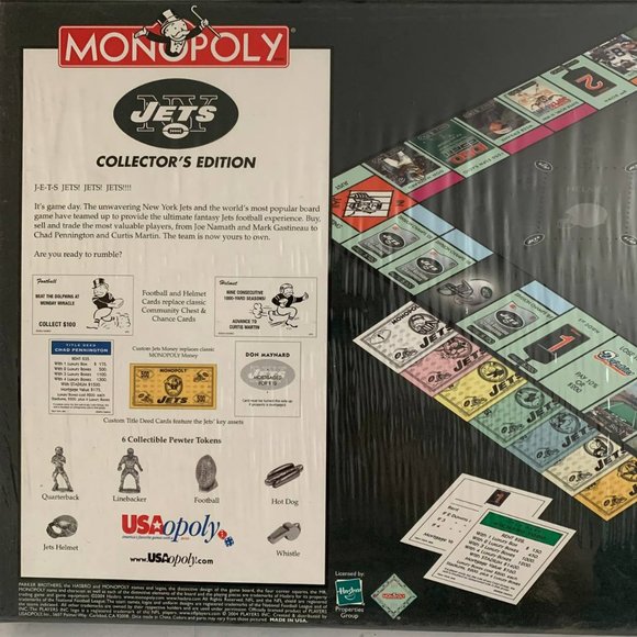 Hasbro | Games | Vintage Monopoly New York Jets Nfl Collectors Edition ...